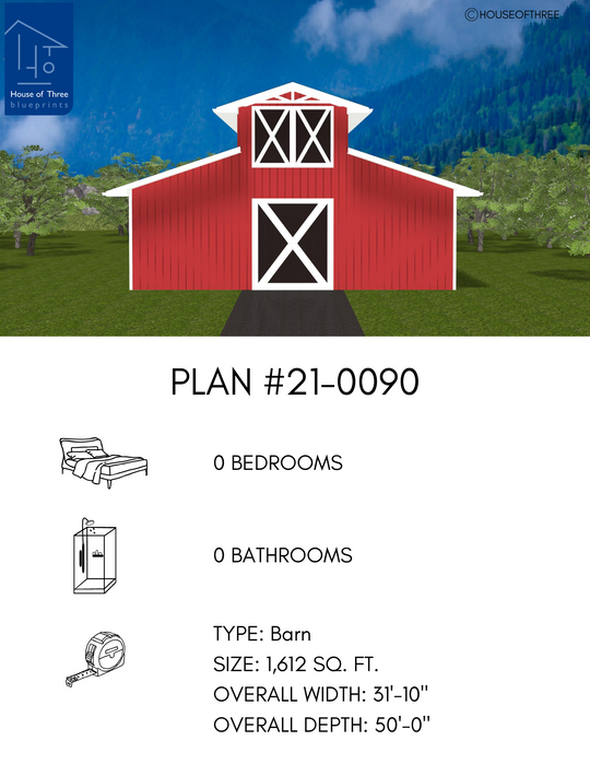 Plan #21-0090 | Shed, Barn, Storage – House of Three